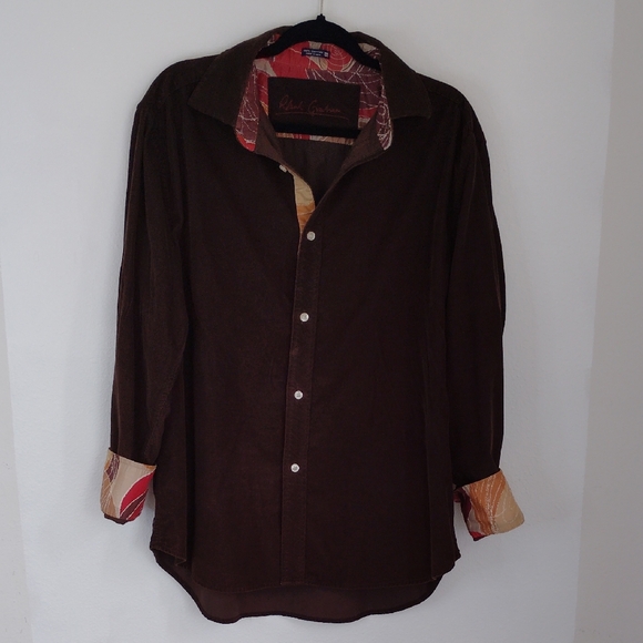 Robert Graham | Shirts | Robert Graham Mens Brown Corduroy Button Up ...